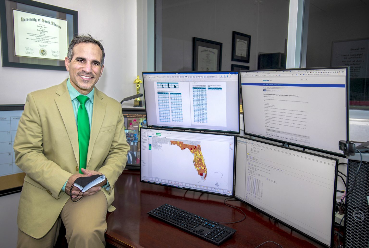 Dr. Jason Salemi uses online dashboards to explain the spread of COVID ...